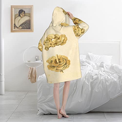 Vintage Mushrooms Wearable Blanket Shirt Printed Pullover Super Dalian Hoodie Tv Blanket With Sleeves And Pockets