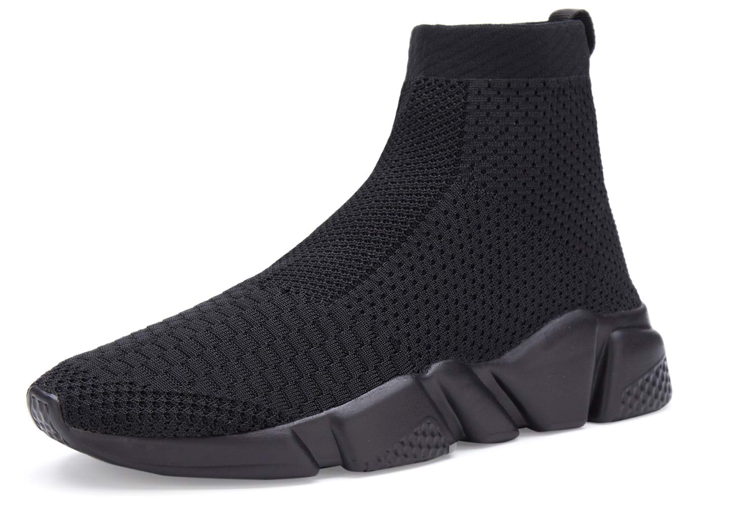 Santiro Tennis Shoes Womens Slip On Shoes Lightweight High Top Sneakers Comfortable Walking Shoes Casual Running Gym Shoes All Black 8 US