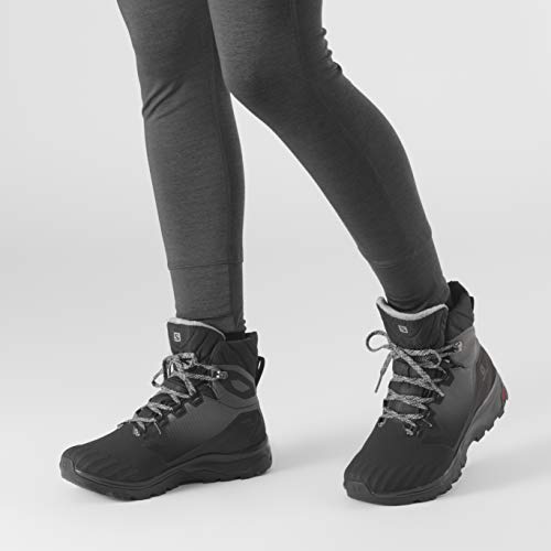 Salomon VAYA Blaze Thinsulate CLIMASALOMON Waterproof Winter Boots for Women Snow, Black/Black/Quiet Shade, 10