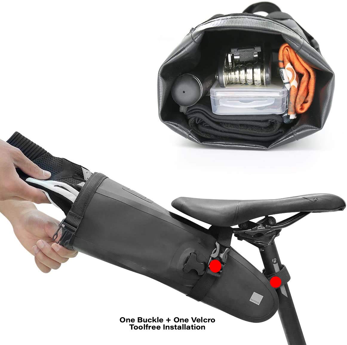 Roswheel 131363 Fully Waterproof Bike Saddle Bag Bike Under Seat Pack Bike Pouch