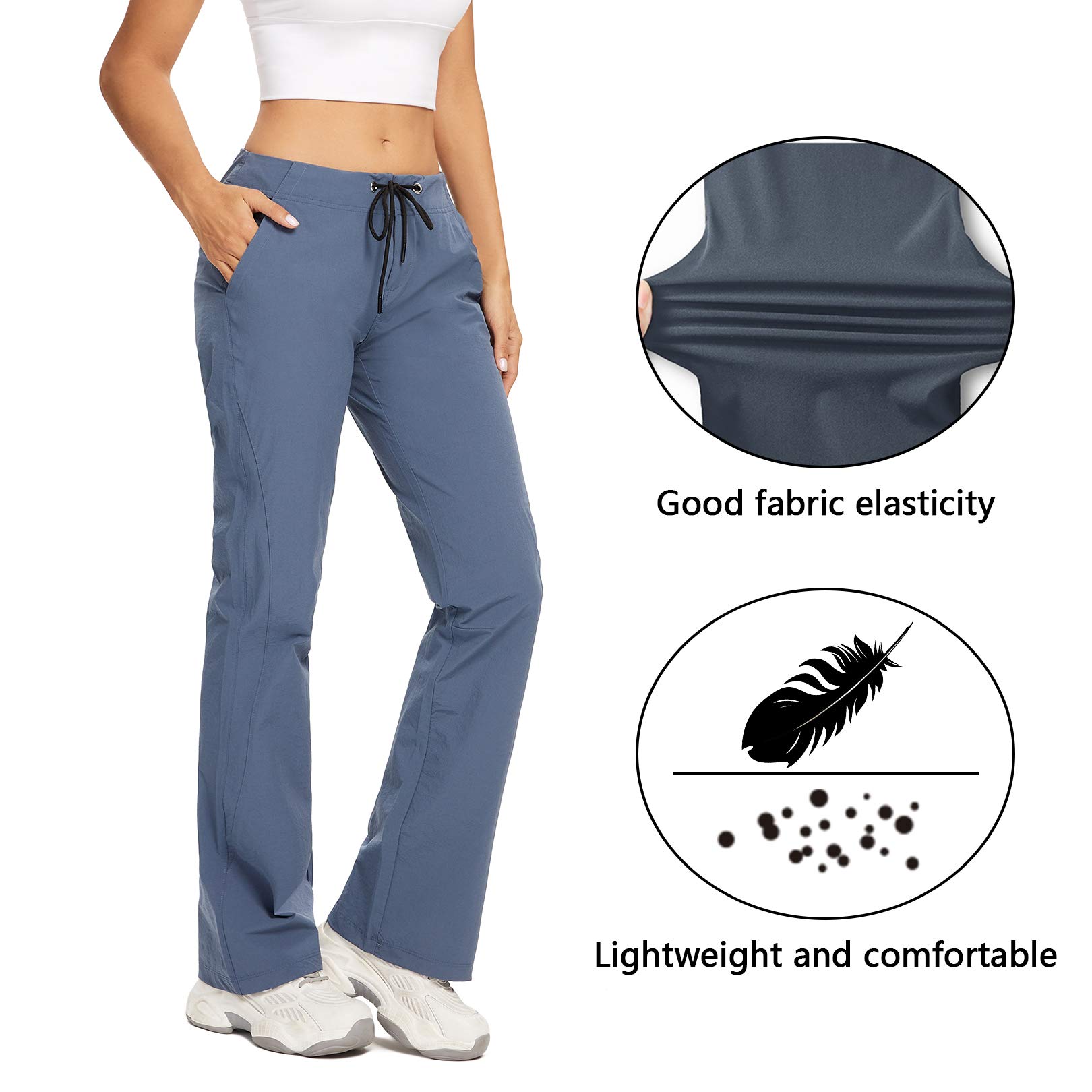 Women's Golf Pants Quick Dry Stretch Lightweight Breathable Outdoor Boot Cut Casual Work Hiking Pants