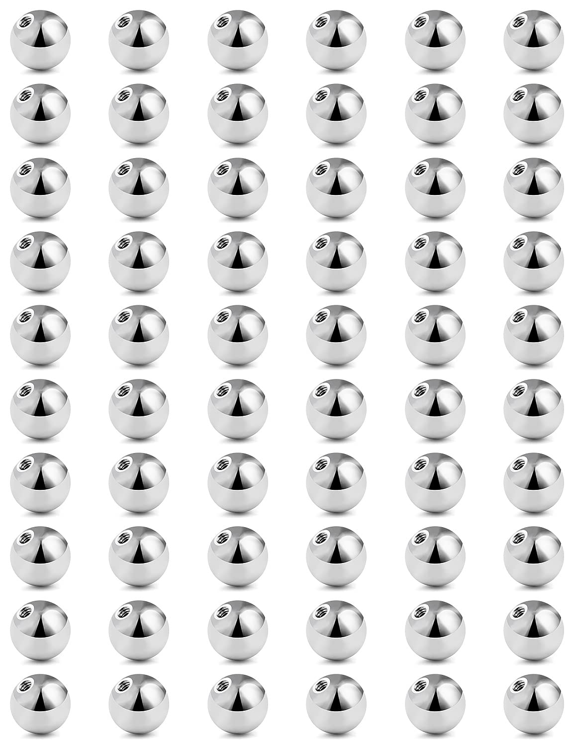 Vsnnsns 16G Replacement Balls 316L Surgical Steel Externally Threaded Piercing Balls for Nipple Tongue Belly Lip Septum Rings Barbell Cartilage Tragus Earrings Piercing Jewelry Balls 16 Gauge 3MM