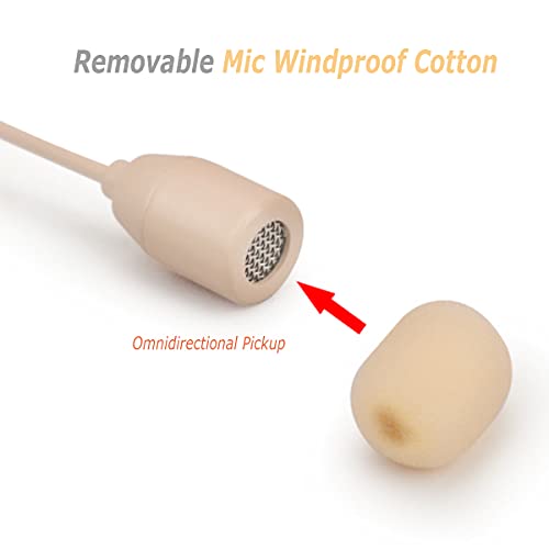 XGWTH Headset Microphone Single Ear Earset Headworn Over Ear Hanging Condenser Omnidirectional Mic Compatible with Shure Wireless System Bodypack Transmitter with 1.2m Cable Mini XLR 4 Pin TA4F Plug