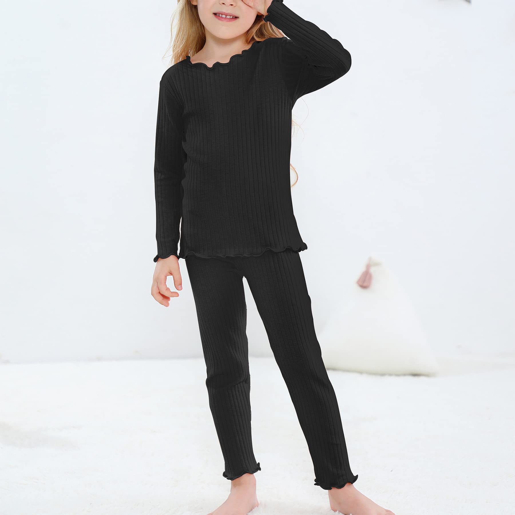 Zando Kids Child Boys Girls Cold Weather Gear Two Piece Winter Black X-Large