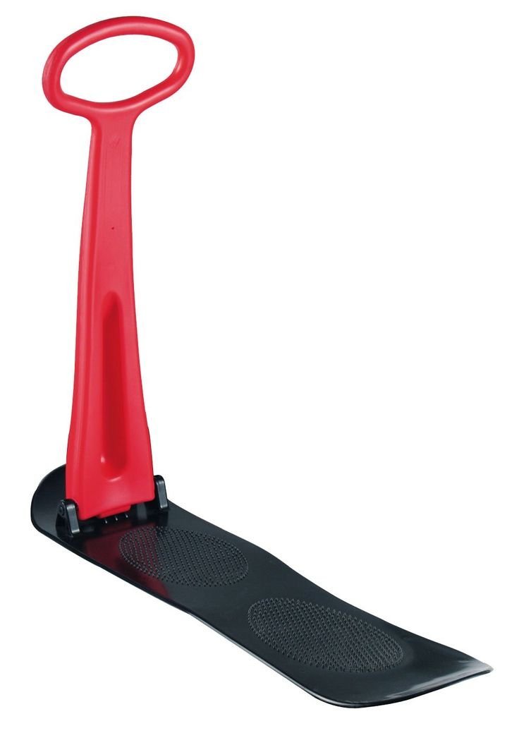 Porpora Ski Scooter Folding Snow Sled and Snowboard Easy Grip Handle for Kids - Red