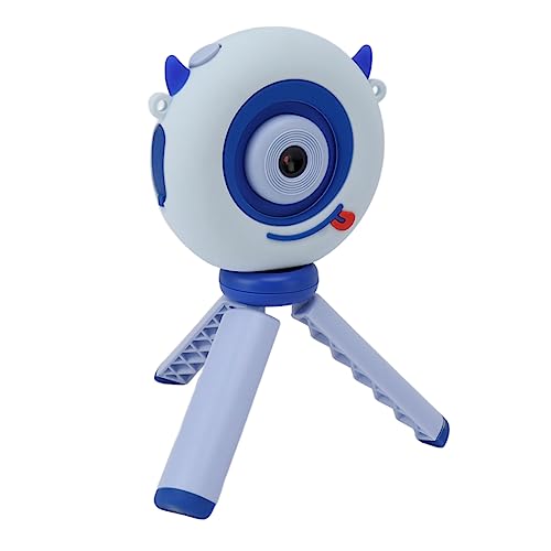 Portable Digital Camera Toy 8X Digital Zoom Cute Protective Case for Kids Selfie Camera for Birthday Gift (Blue)