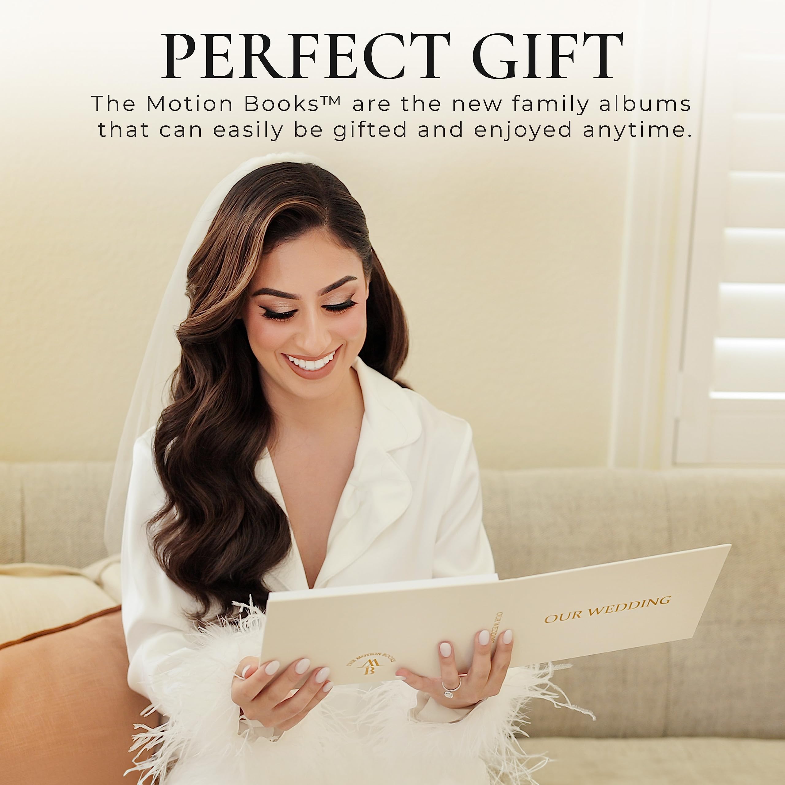 The Motion Books (PERSONALIZED) | Customized Luxury Linen Bound Video Book | Custom Video Album | Up to 3 hours of video, 7β IPS Display, 4GB of memory & Rechargeable Battery