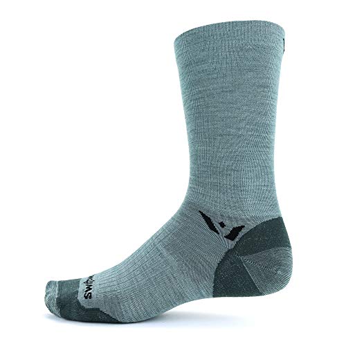 Swiftwick- PURSUIT SEVEN Ultralight Cycling and Mountain Biking Socks, Merino Wool (Heather, Large)