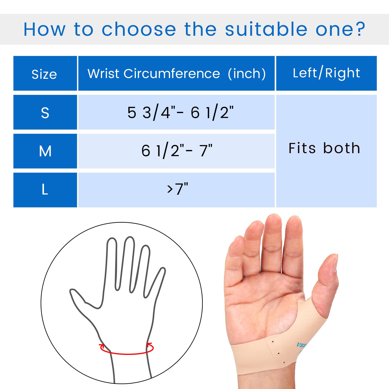 Velpeau Elastic Thumb Support Brace Layer (2 PCS) - Soft Thumb Compression Sleeve Protector for Relieving Pain, Arthritis, Joint Pain, Tendonitis, Sprains, Sports (Medium)