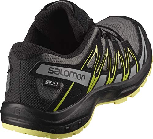 Salomon Kids XA PRO 3D CLIMASALOMON Waterproof Trail Running Shoes, Gargoyle/Black/Charlock, 13 US Unisex Little