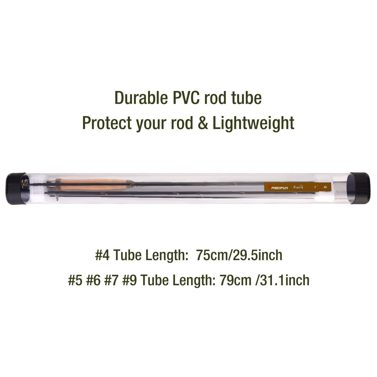 Piscifun Fly Fishing Rod 4 Piece 9ft Graphite - IM7 Carbon Fiber Blank - Accurate Placement - Ingenious Design - Chromed Guide and Durable Rod Tube 5wt