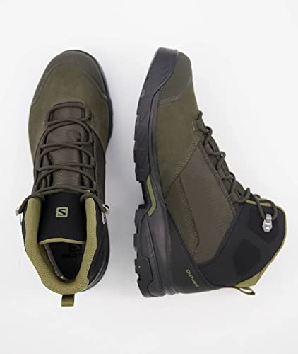 Salomon Outward Gore-TEX Hiking Boots for Men, Peat/Black/Burnt Olive, 7