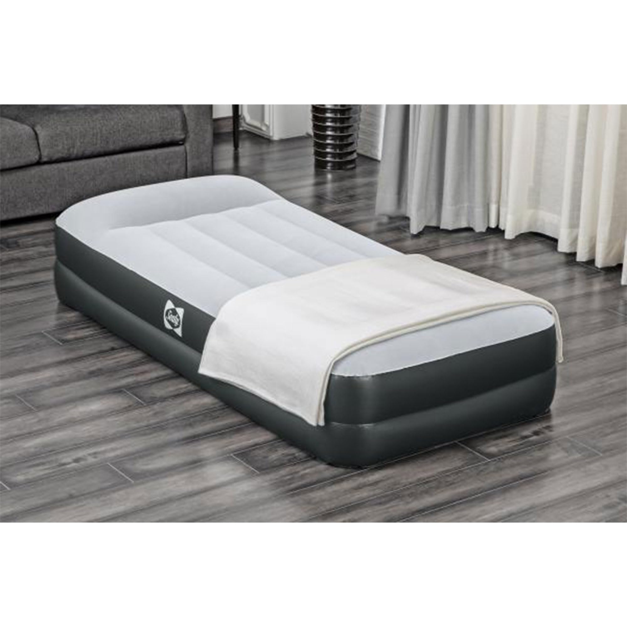 Sealy Tritech 16” Twin Sized Inflatable Air Mattress Bed with Built-in Pump, Storage Bag, and Repair Patch for Indoor and Outdoor Use
