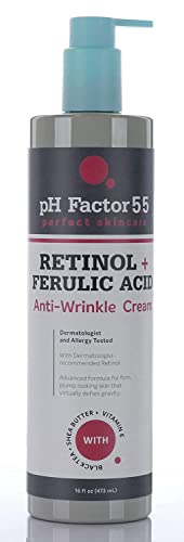 PH Factor 5.5 Clinical Retinol Moisture Cream, Anti-Aging & Skin Firming, 16 Fl Oz w/ Pump, For Face, Body & Hands, Made in USA