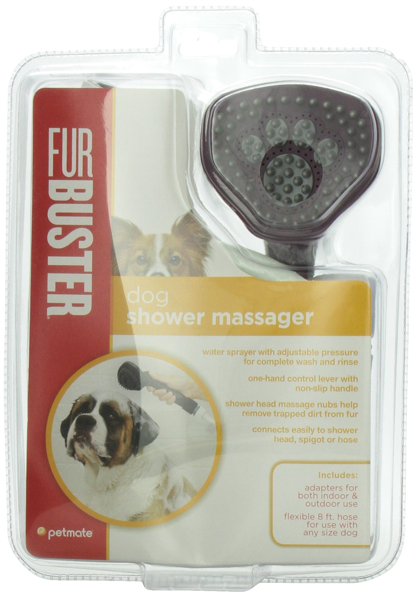 Petmate Furbuster Pet Shower Massager, Vibrant Plum