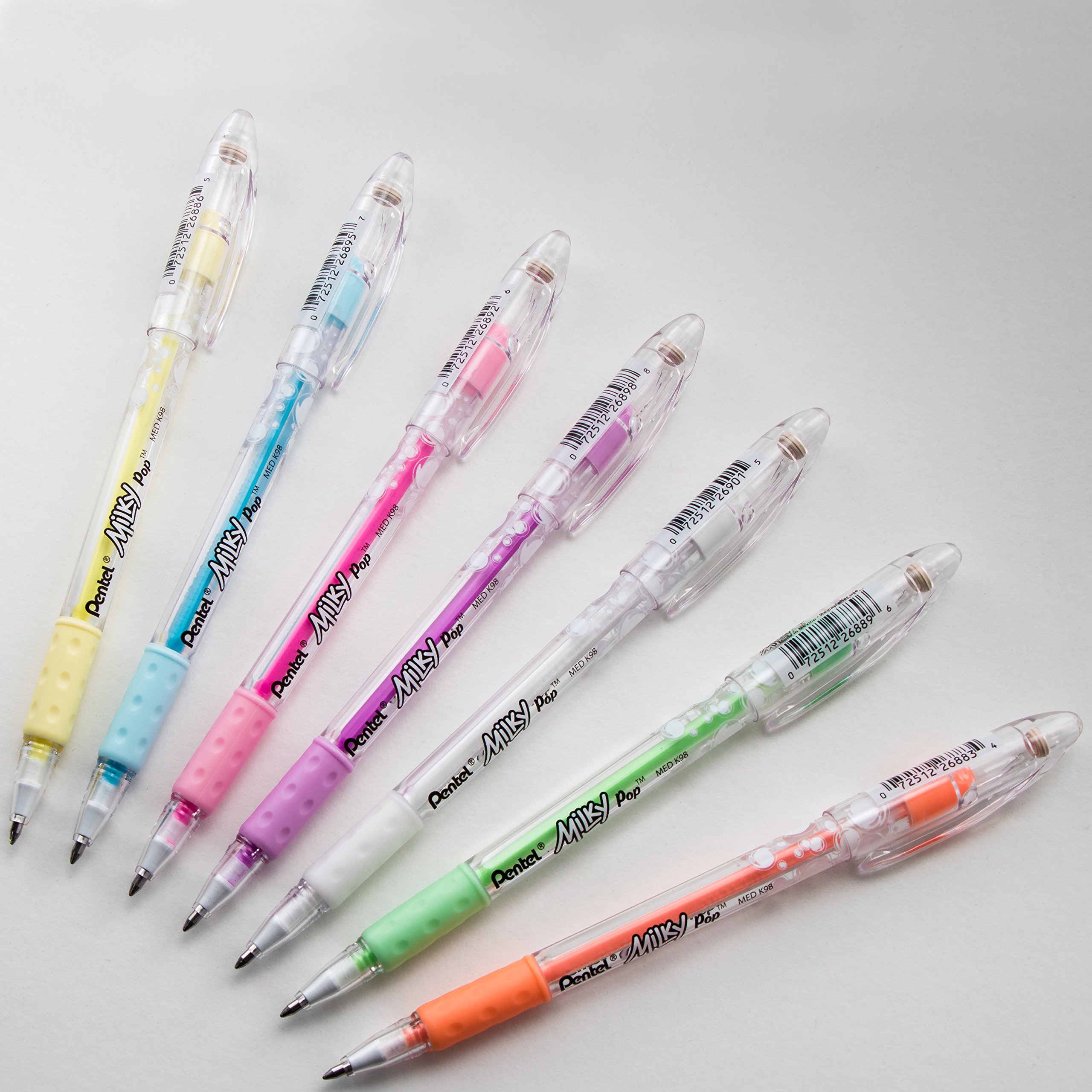 Pentel Milky Pop Pastel Gel Pen, (0.8mm), Medium Line, Assorted Colors, Pack of 8 (K98BP8M)