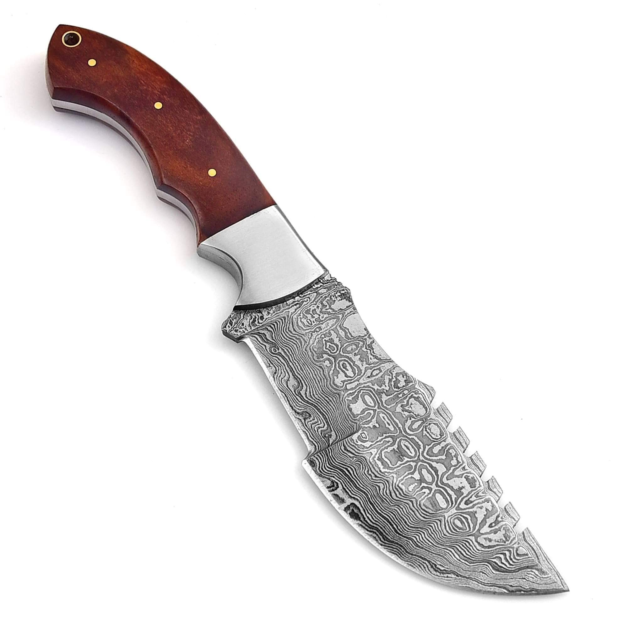 Poshland TR- 63 Custom Handmade Damascus Steel Tracker Knife - Stunning Handle.