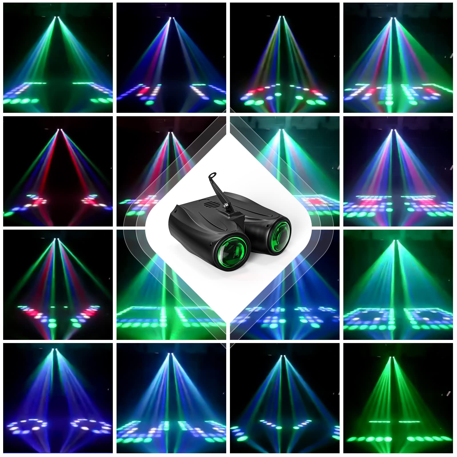 U`King Stage DJ Lights 128 LED Pattern Sound Activated Party Light Moonflower Strobe Lighting Effect for Dance Club Wedding Disco Events