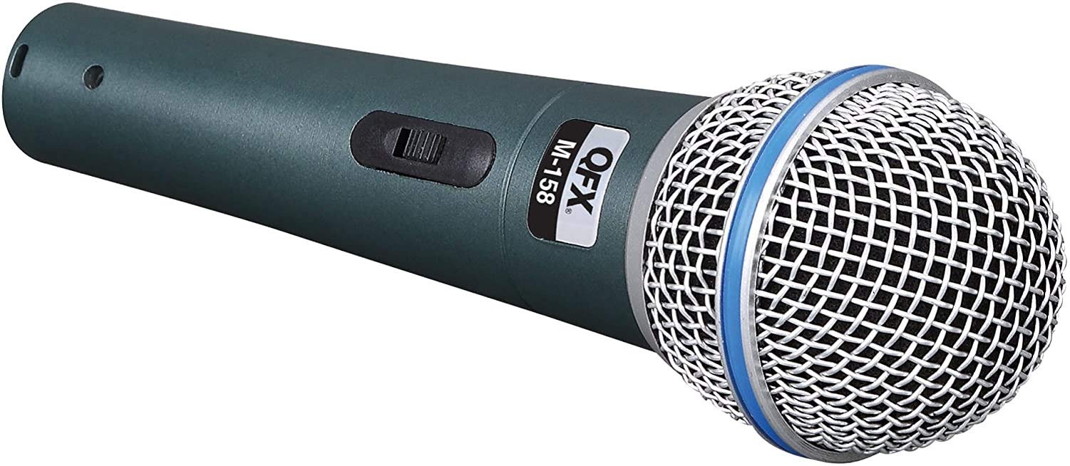 QFX Instrument Dynamic Microphone, XLR Connector (M-158), Black