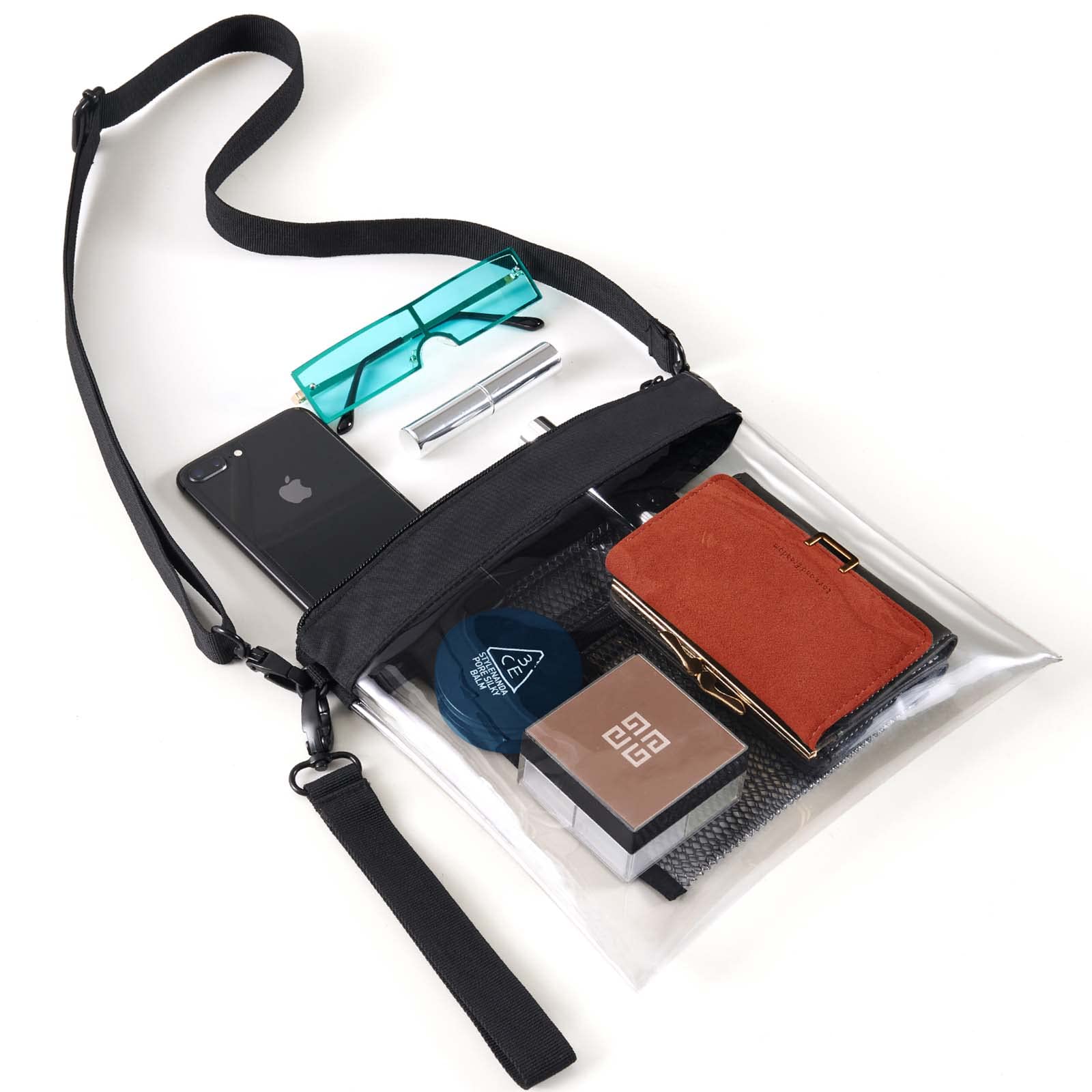 Vorspack 2 Packs Clear Purse Stadium Approved Clear Bag with Inner Pocket for Sport Events Games Concert