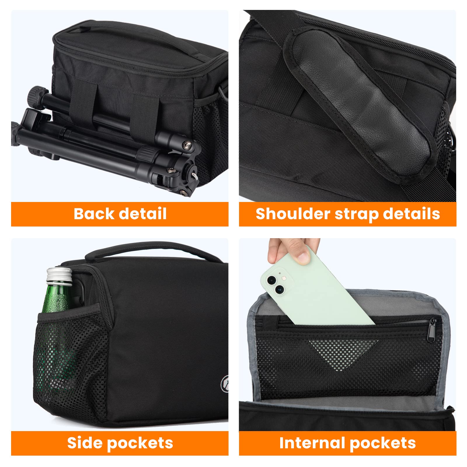 TARION Camera Bag Case DSLR Messenger Bag Small Camera Bag DSLR Shoulder Bag Camera Satchel Bag Gadget Bag Crossbody Sling Bag Case for SLR Mirrorless Compact Cameras Street Photography TSB-S