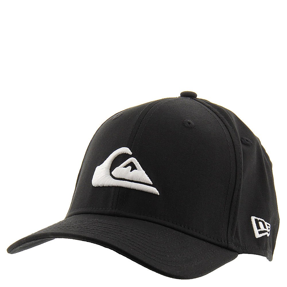 Quiksilver mens Mountain & Wave Stretch Fit Curve Brim Hat Baseball Cap, Black/White, Small-Medium US