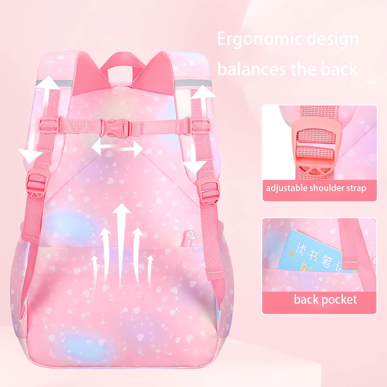 Uamdrup Purple Rainbow Unicorn Backpack For Girl,16Inch Waterproof Lightweight Durable Elementary Schoolbag With Pencil Case Tote Bag