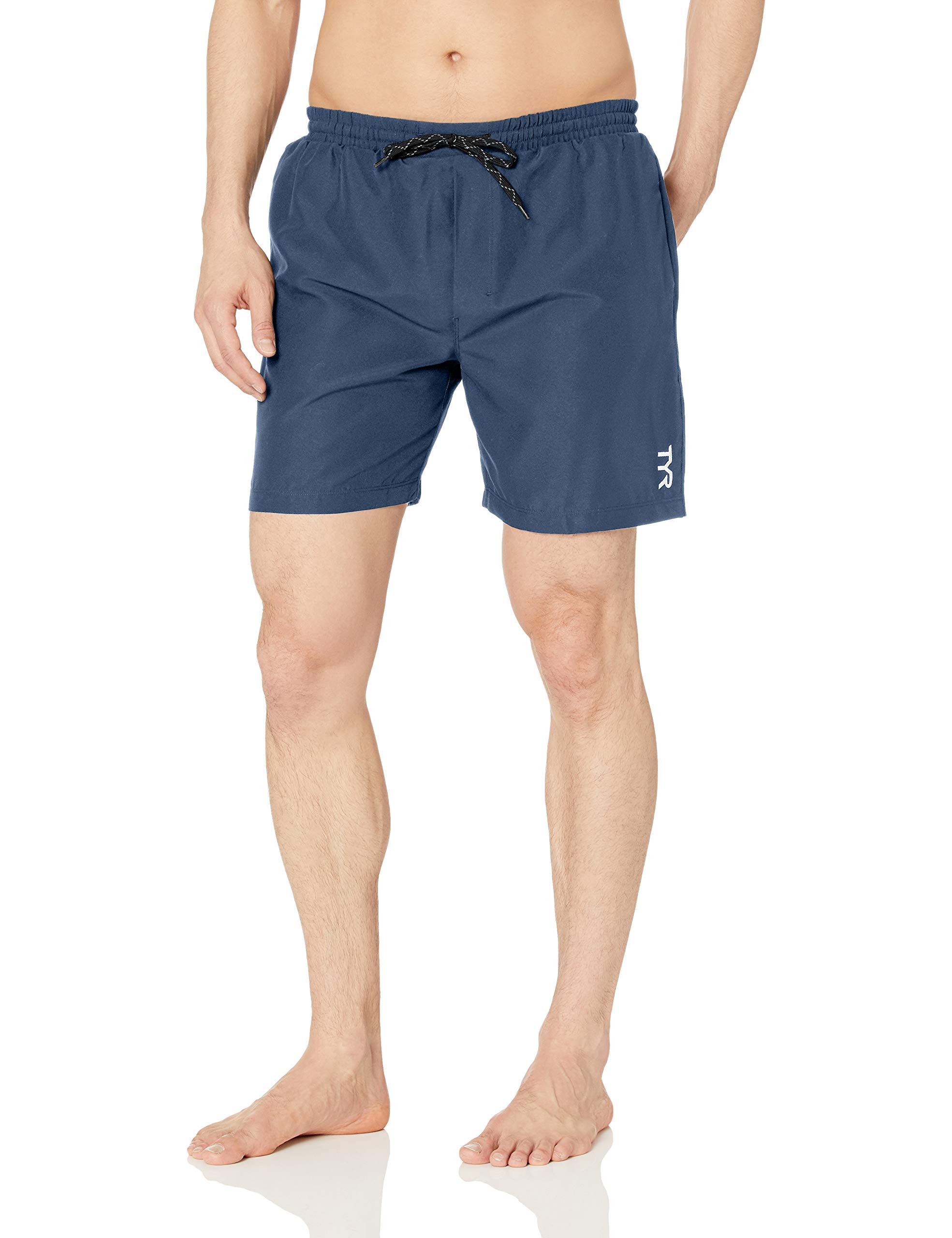 TYR Men's Solid Atlantic Swim Short, Storm, L