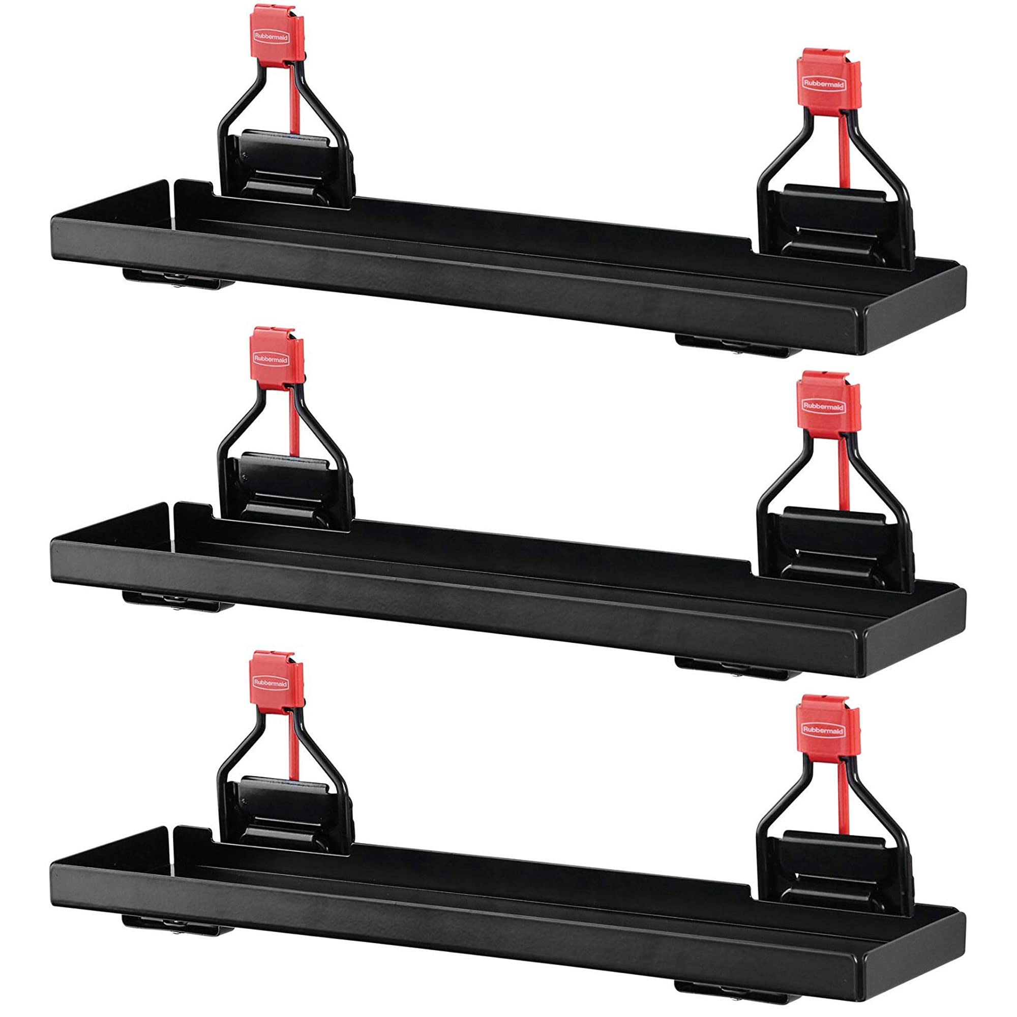 Rubbermaid Heavy Duty Outdoor Metal Backyard Shed Accessories Small Shelf, Holds Up to 20 Pounds and Maximizes Space for Tools (3 Pack)
