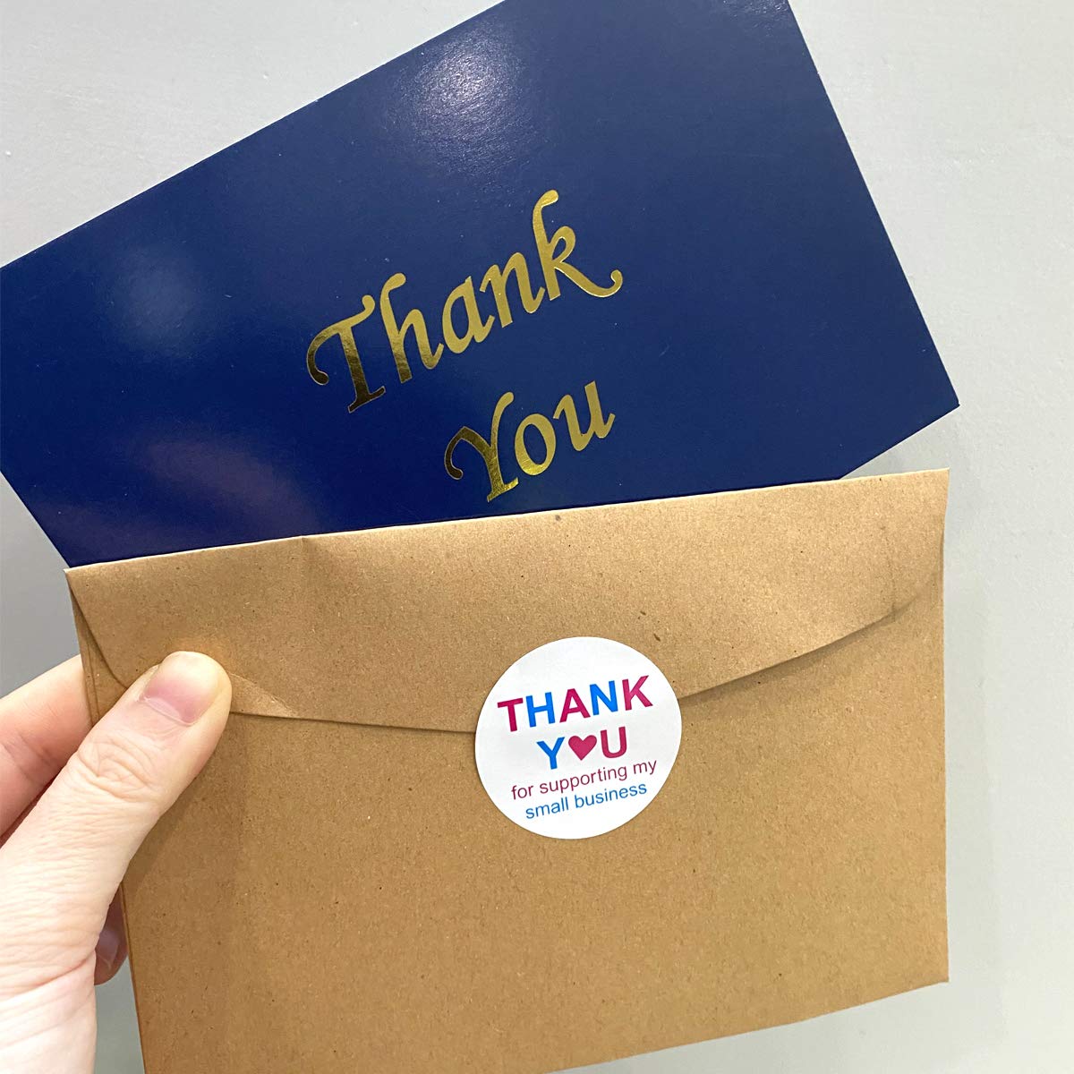 Supporting Small Business Labels Order Package Seals Business Packaging Supplies,1.5 Inch Round Thank You Stickers for Business, Online Retailers, Boutiques,500 Pcs Per Roll.