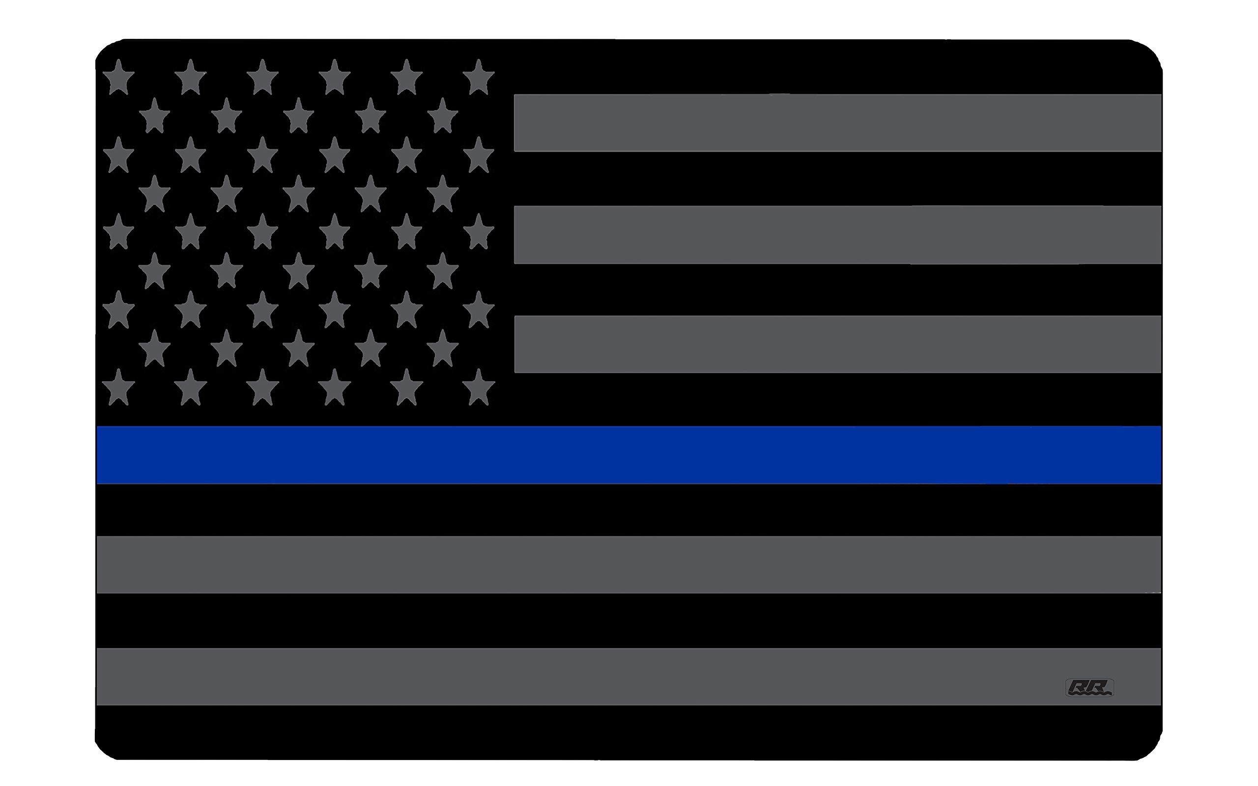 Rogue River Tactical Subdued Thin Blue Line Flag Gun Cleaning Mat Bench Pad Gift for Police Officer Law Enforcement