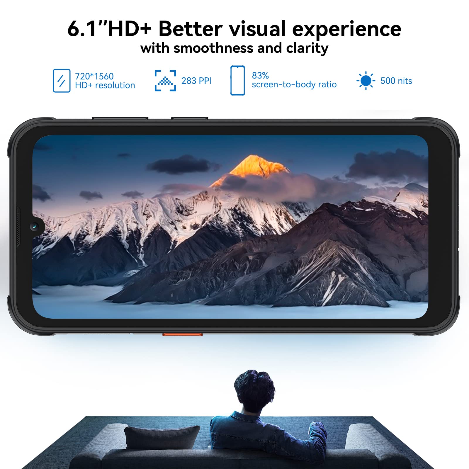 Rugged Smartphone Unlocked, (2023)Blackview BV5200 Pro Waterproof Unlocked Android Phones, Octa-core 7GB+64GB/SD 1TB, 10W Fast Charge 5180mAh Battery, ArcSoft® 13MP, NFC, Face ID,6.1''HD+,3 Card Slots