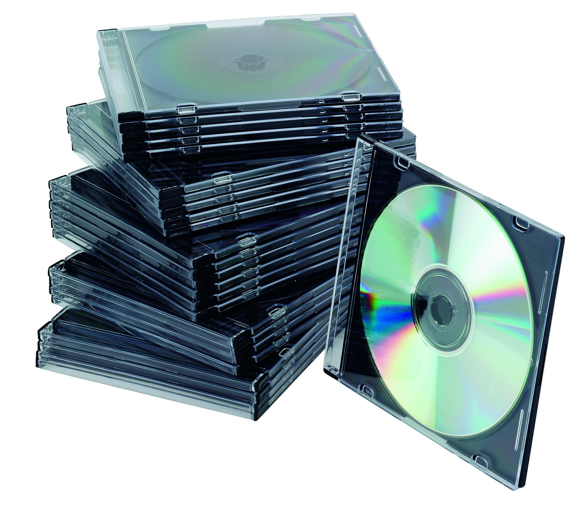 Q-Connect KF02210 Slim Jewel Case for CD - Black, Pack of 25