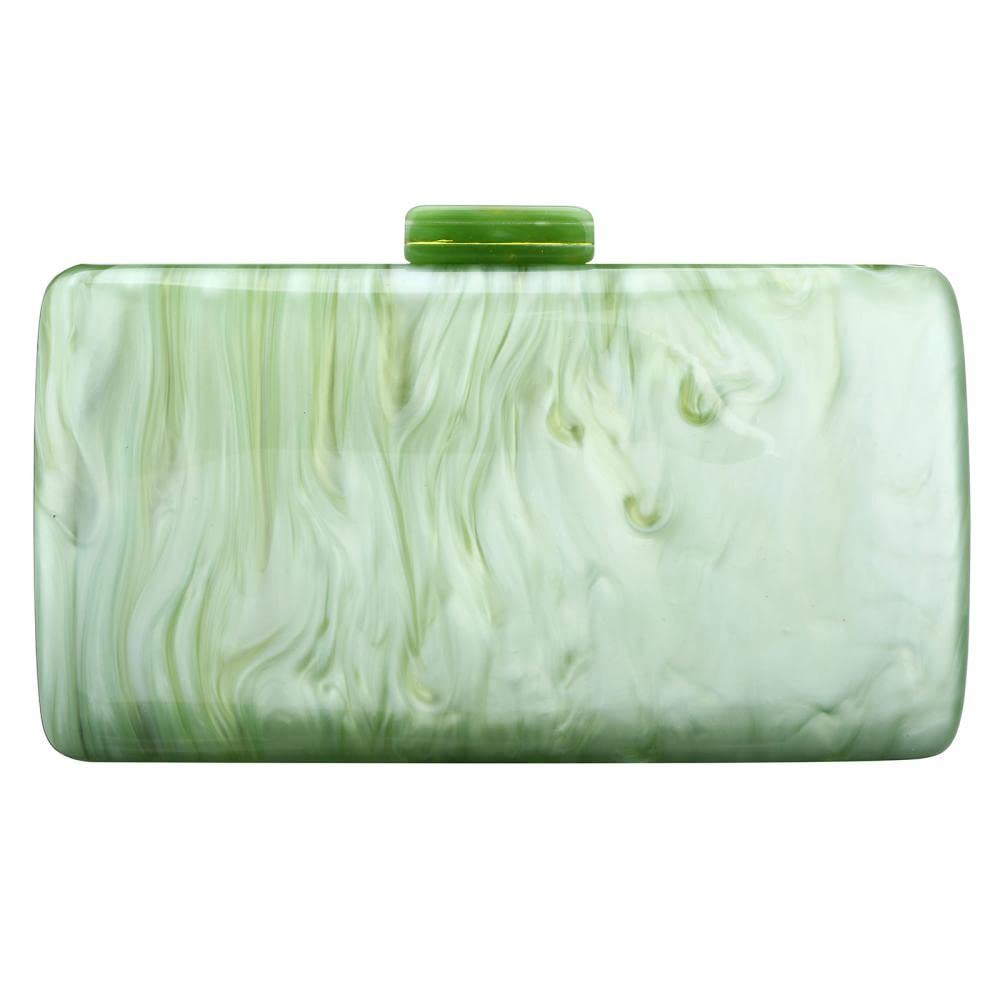 YYW Acrylic Clutch Purses for Women,Evening Clutch Acrylic Handbag Wedding Bridal Purse Party Shoulder Bag (Light green)