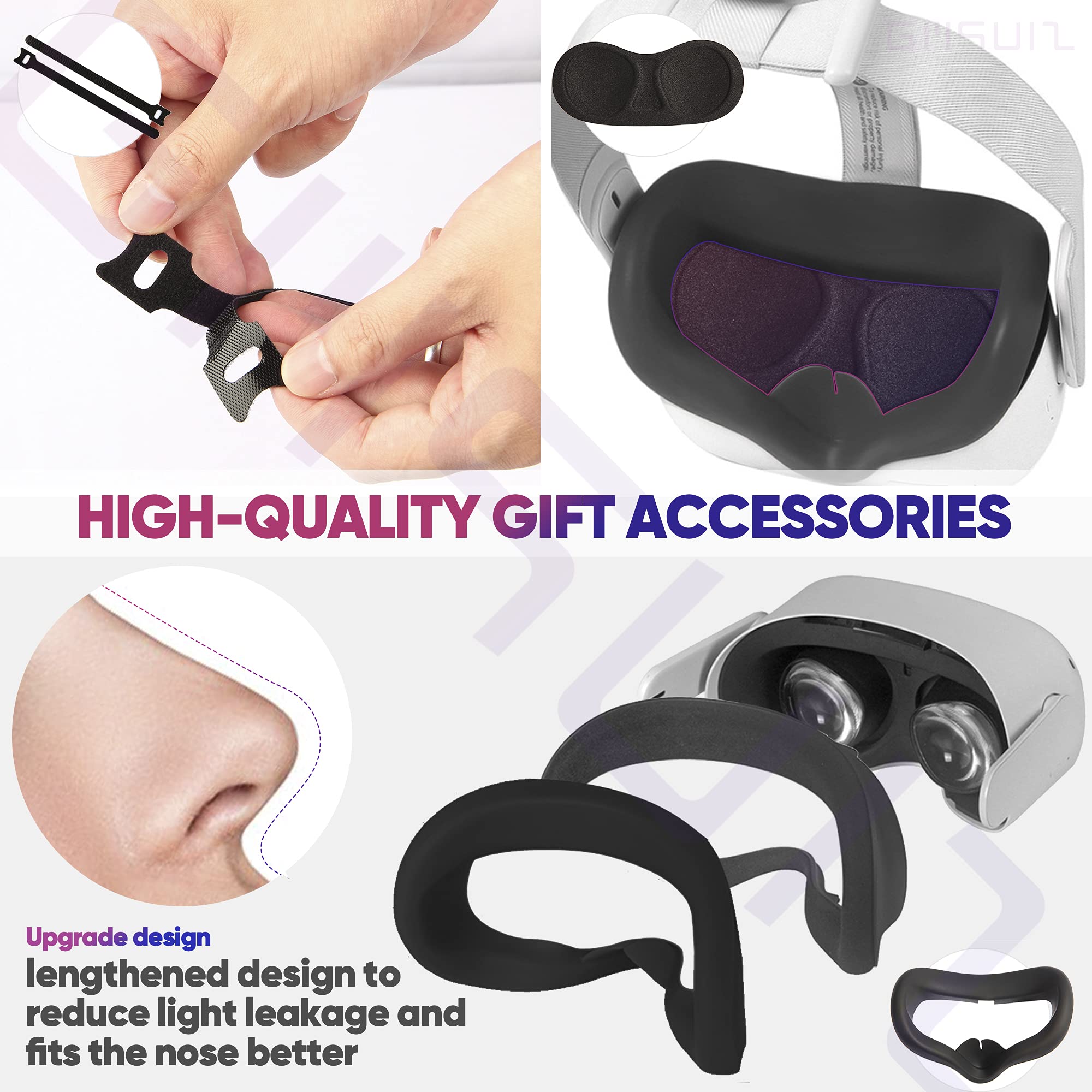 Travel Case for Oculus Quest 2, Gmquiz VR Case Compatible with Oculus Quest 2 Carrying Case, with Silicone Face Cover & Lens Protector, Black