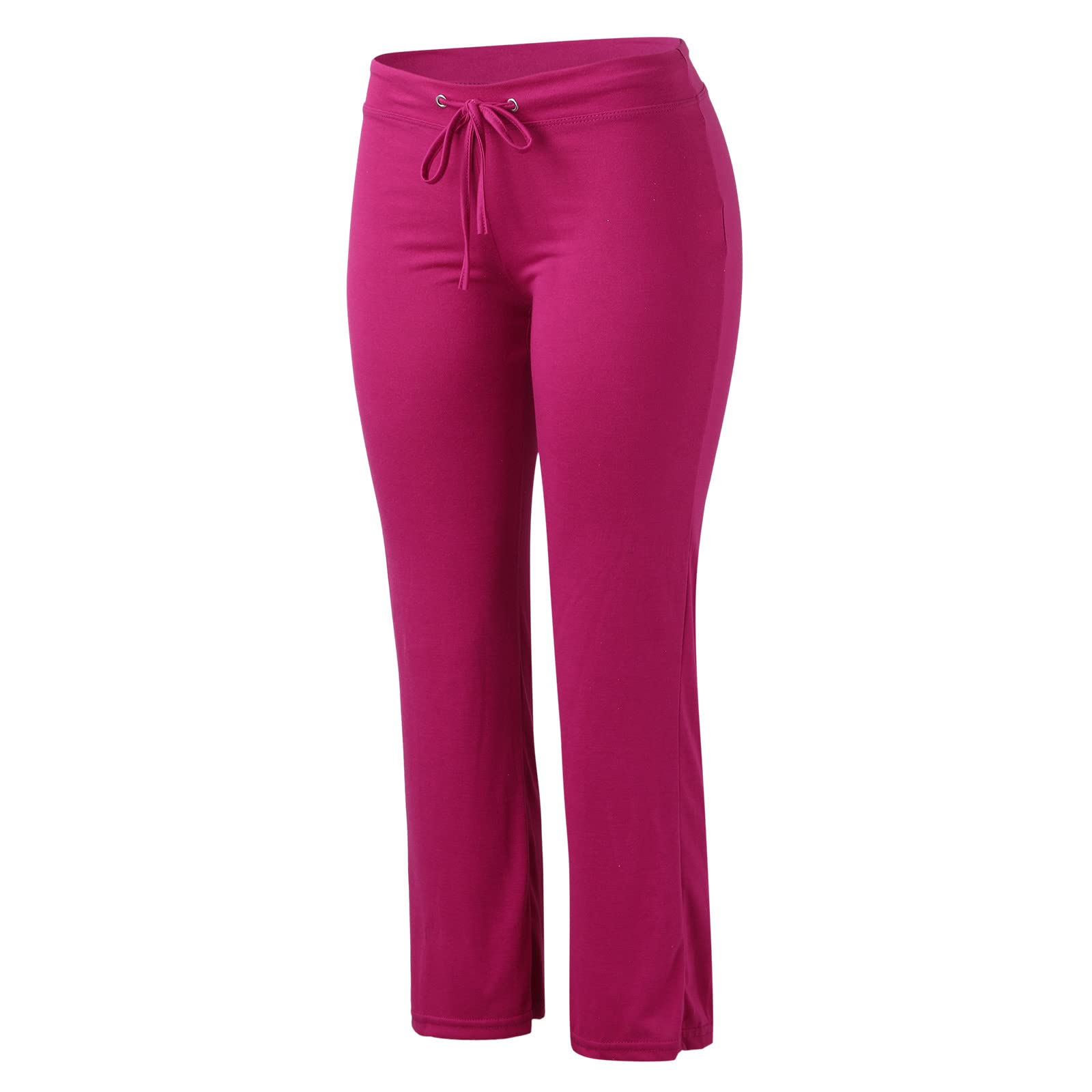 Women's Pants Womens Yoga Pants Straight Leg Comfy Drawstring Running Long Active Casual Sweatpants Hot Pink