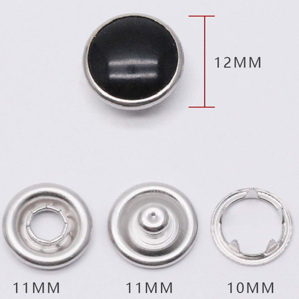 Supvox 50pcs Snap Fastener Kit Classic Rhinestone Prong Ring Snaps for Western Shirt Clothes Popper Studs (Random Color)