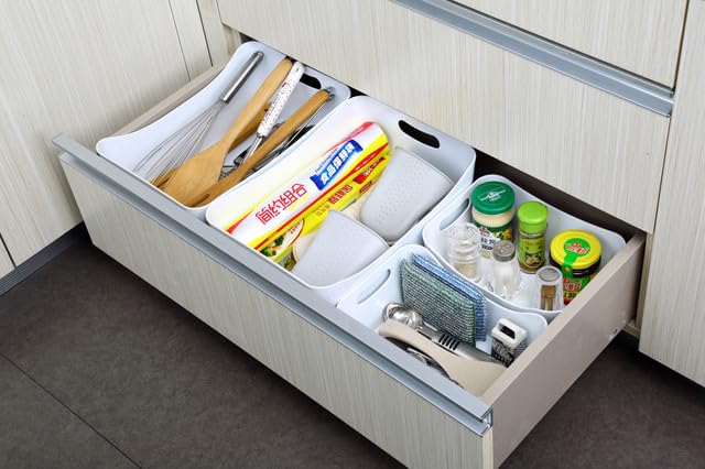 YBMHOME OPEN BIN STORAGE BASKET KITCHEN PANTRY, BATHROOM VANITY, LAUNDRY, HEALTH AND BEAUTY PRODUCT SUPPLY ORGANIZER, UNDER CABINET CADDY 2153 (Medium, White)
