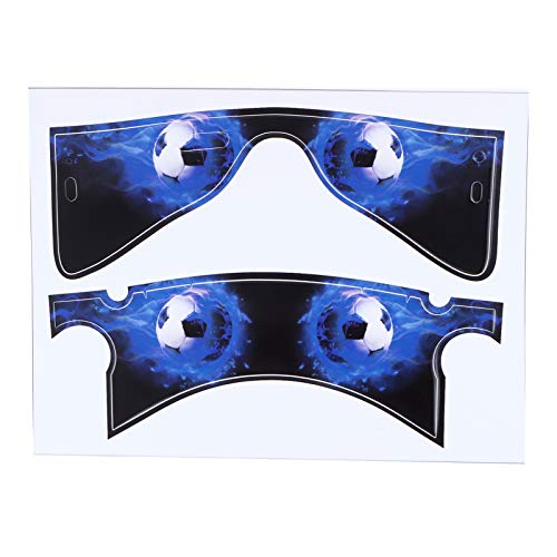 VR Controller Headset Stickers, PVC VR Glasses Protective Sticker Accurately Paste for Oculus Quest 2(Blue Flame Football)