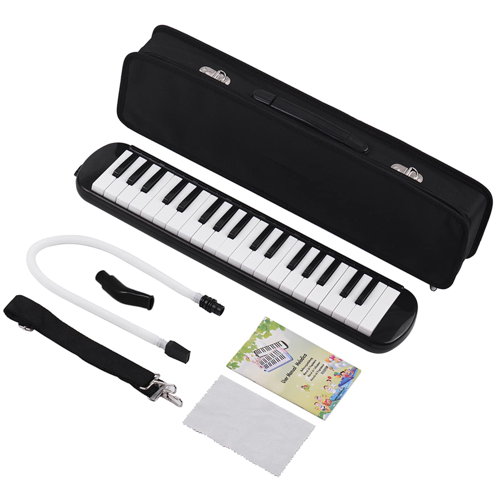 summina 37 Keys Melodica Pianica Piano Style Keyboard Harmonica Mouth Organ with Mouthpiece Cleaning Cloth Carry Case for Beginners Kids Musical Gift