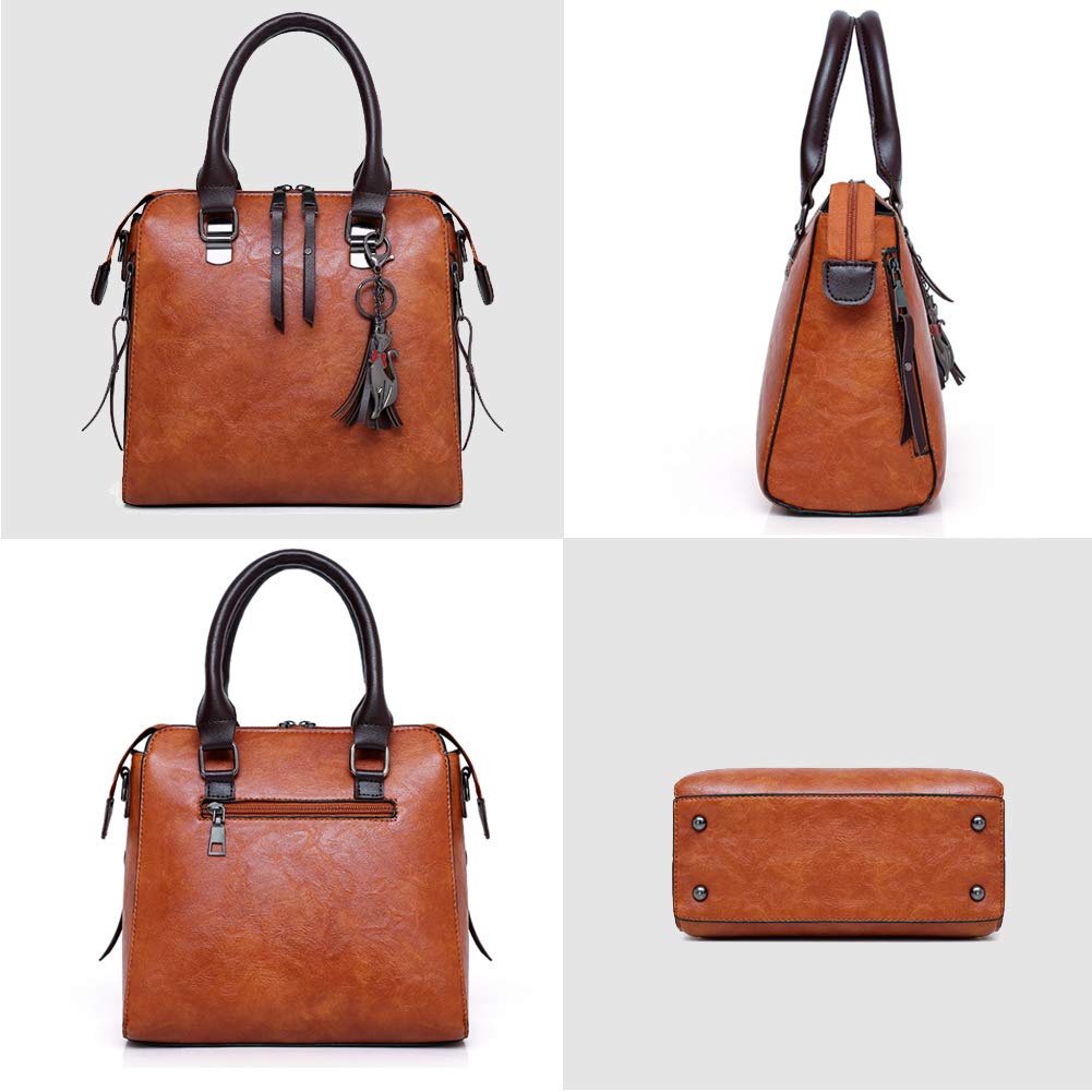 Segater® Women Fashion Handbag+Shoulder Bag+Purse+Card Purse Faux Leather Tote 4 Pieces
