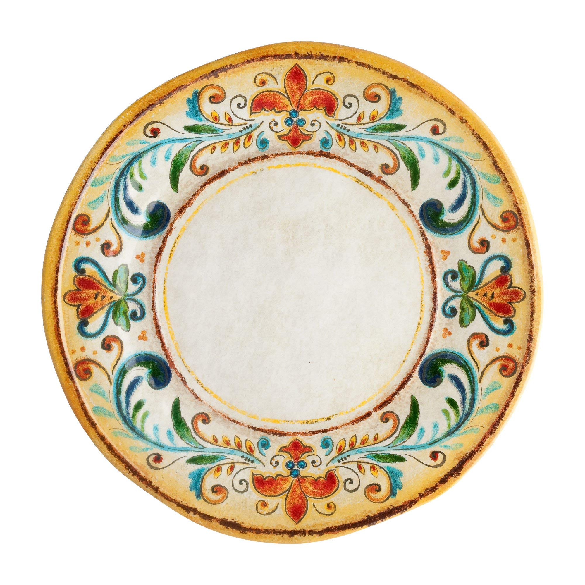 UPware 12-Piece Melamine Dinnerware Set, Includes Dinner Plates, Salad Plates, Bowls, Service for 4. (Tuscany)