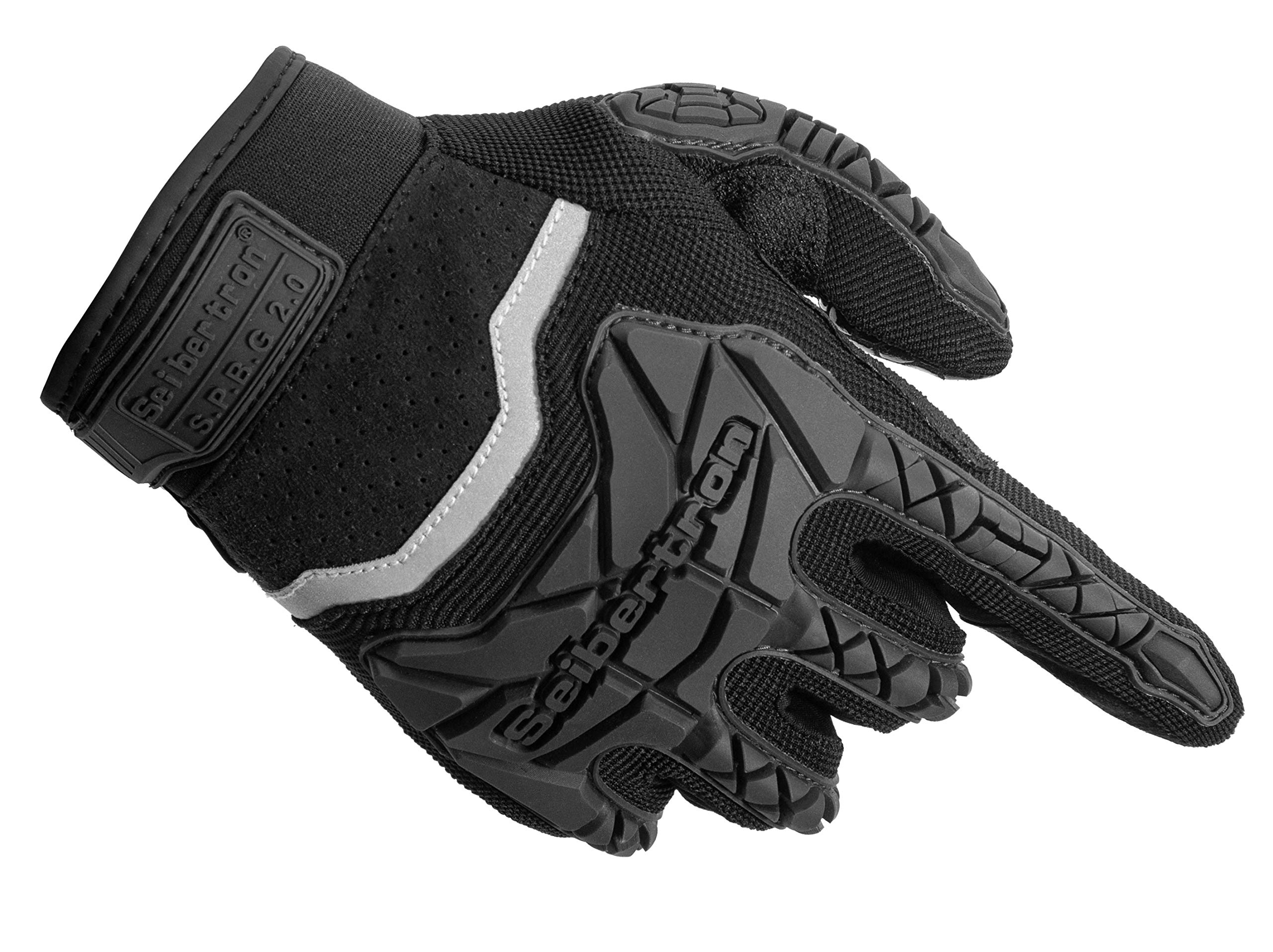 Seibertron S.P.B.G 2.0 Baseball/Softball Batting Super Grip and Protective Gloves Adult Black M