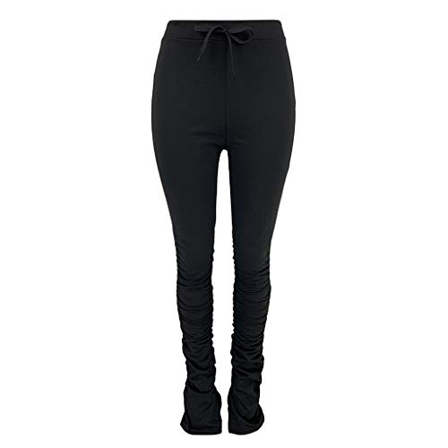 Women's Run Workout s Pants Gradient Yoga Sport Stacked Leggings Teen Sweatpants Black