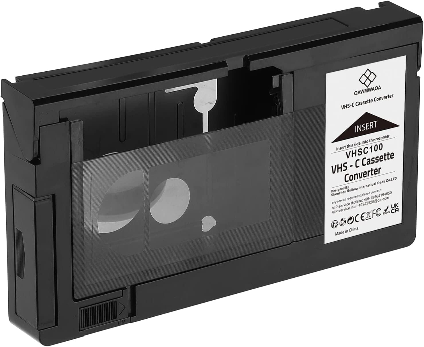 OAWMWAOA VHS-C Cassette Adapter Compatible with VHS-C SVHS Camcorders JVC RCA Panasonic Motorized VHS Cassette Converter Not Compatible with 8mm / MiniDV / Hi8