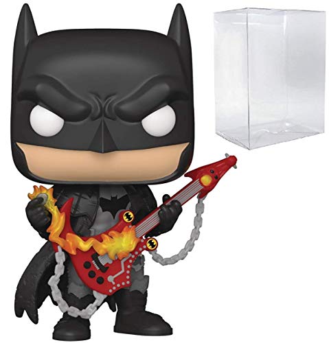 POP DC Heroes: Death Metal Batman with Guitar (PX Previews Exclusive) Funko Pop! Vinyl Figure (Bundled with Compatible Pop Box Protector Case), Multicolor, 3.75 inches