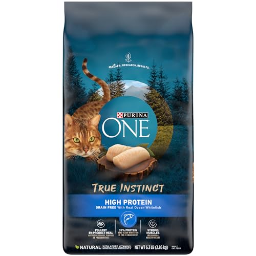 Purina ONE Natural, High Protein, Grain Free Dry Cat Food, True Instinct With Real Ocean Whitefish - 6.3 lb. Bag