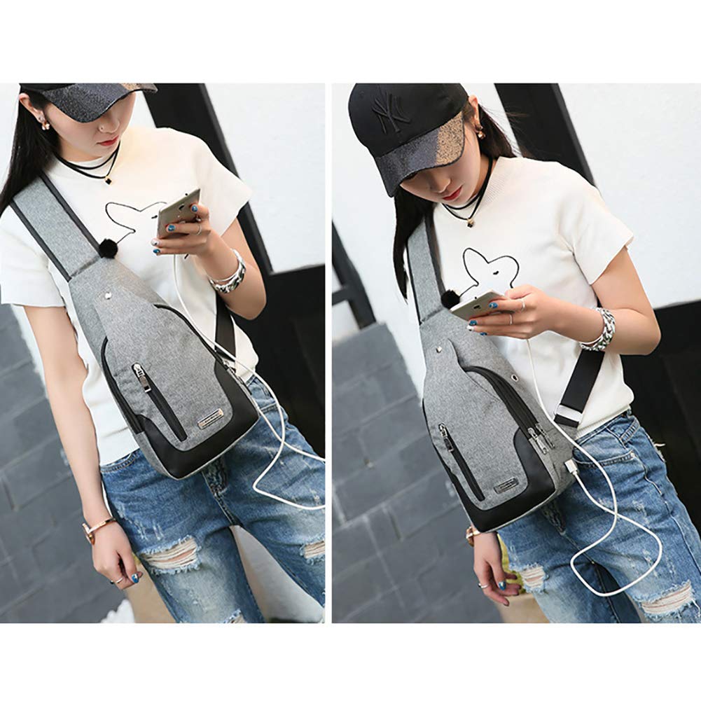 Yeefay Sling Bag Sling Backpack Crossbody Chest Shoulder Bag Small Causal Daypack for Women Men Hiking