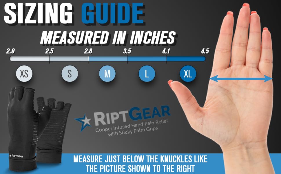 RiptGear Compression Gloves for Women and Men for Arthritis (Pair) - Women's and Mens Gloves for Hand Pain - Compression Gloves Men and Women - Golf Bowling Cycling Tennis (X-Large)