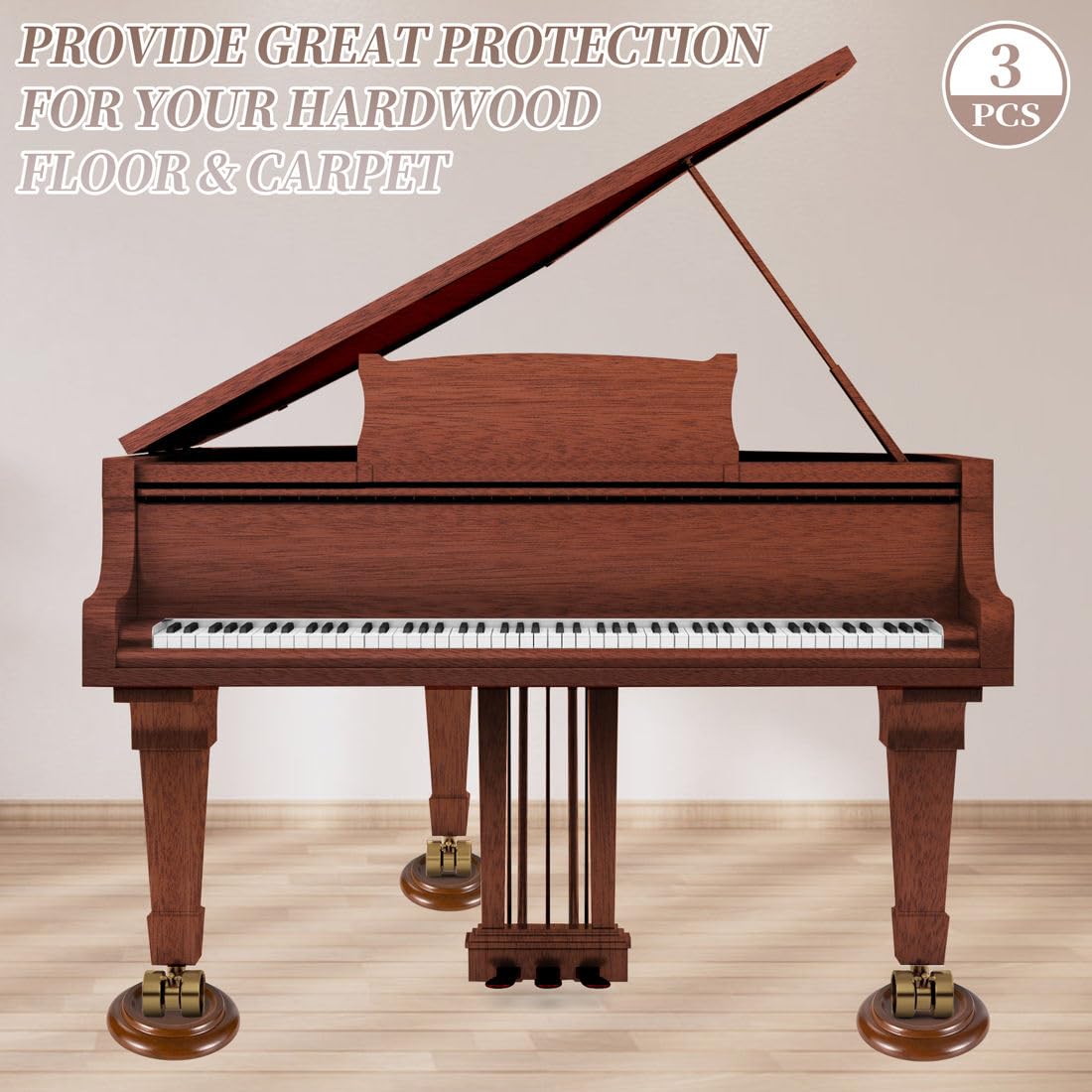 Piano Caster Cups Grand Piano Caster Cups Wood coasters Cups Piano Caster Pads for Grand Piano